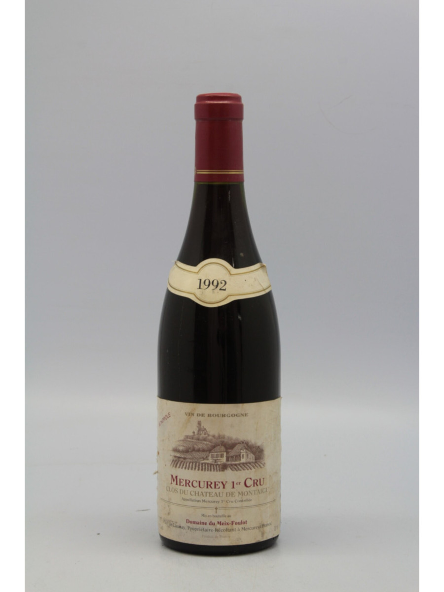 Meix Foulot Mercurey 1er cru Clos du Château de Montaigu 1992 ...