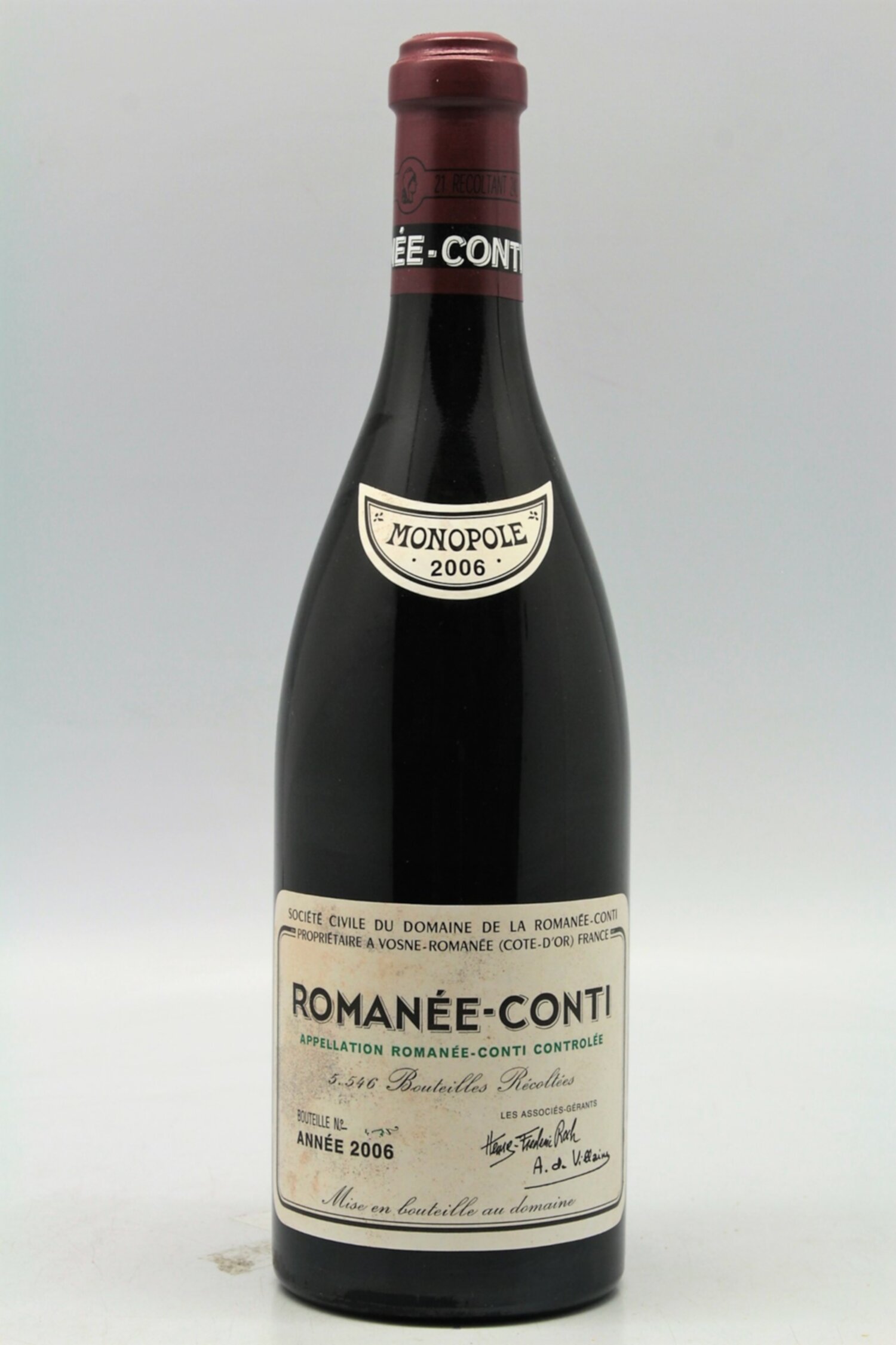 Romanée Conti 2006 Assortiment 6 bouteilles (RC, T, R, RSV, GE, E ...